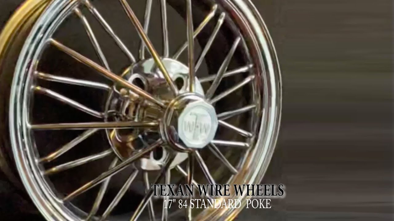 17 inch 84s® Standard Poke® 30 Spoke Elbow® Wire Wheels - YouTube