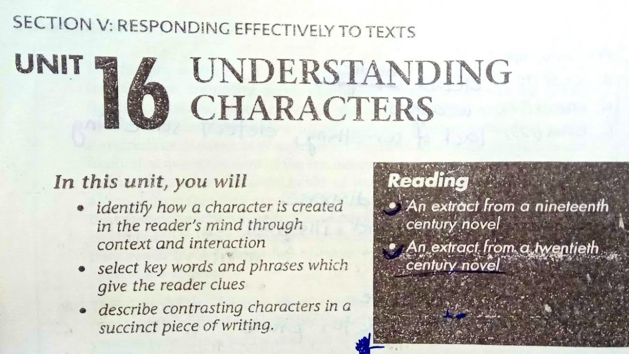 Understanding Characters || Unit no16 | Focus on Comprehension #ENG-112 ...