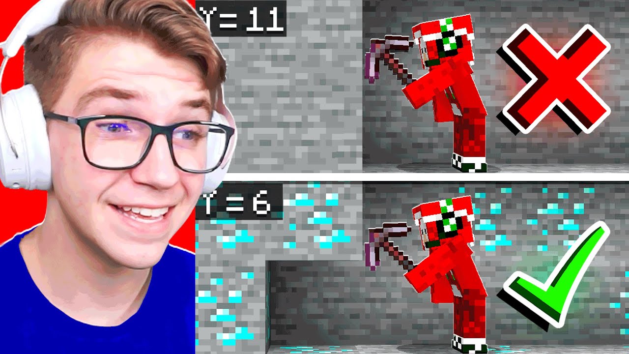 Testing The NEW Best Y Level For Finding Diamonds in Minecraft... - YouTube