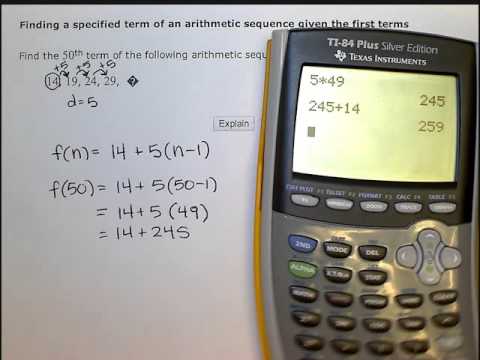 Finding a specified term of an arithmetic sequence given the first terms (SB) - YouTube