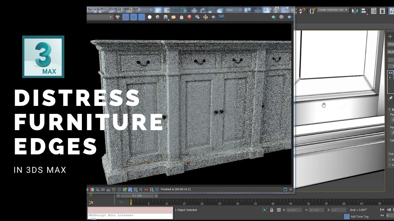 Distress Furniture Edges in 3ds Max - YouTube