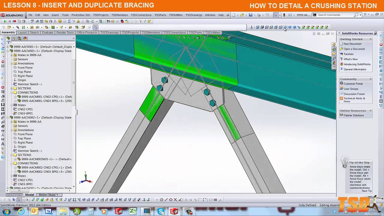 Tutorial 9 8-Insert and Duplicate Bracing - YouTube