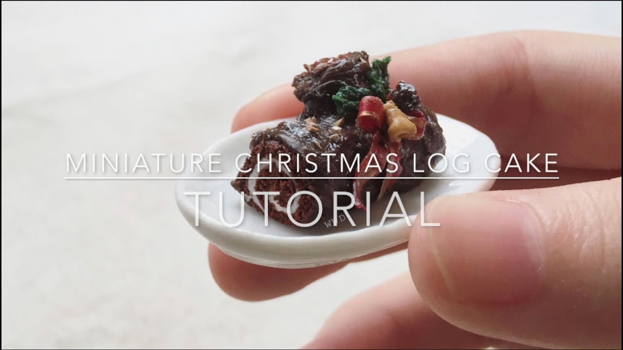 Miniature Christmas Log Cake Clay Tutorial - YouTube