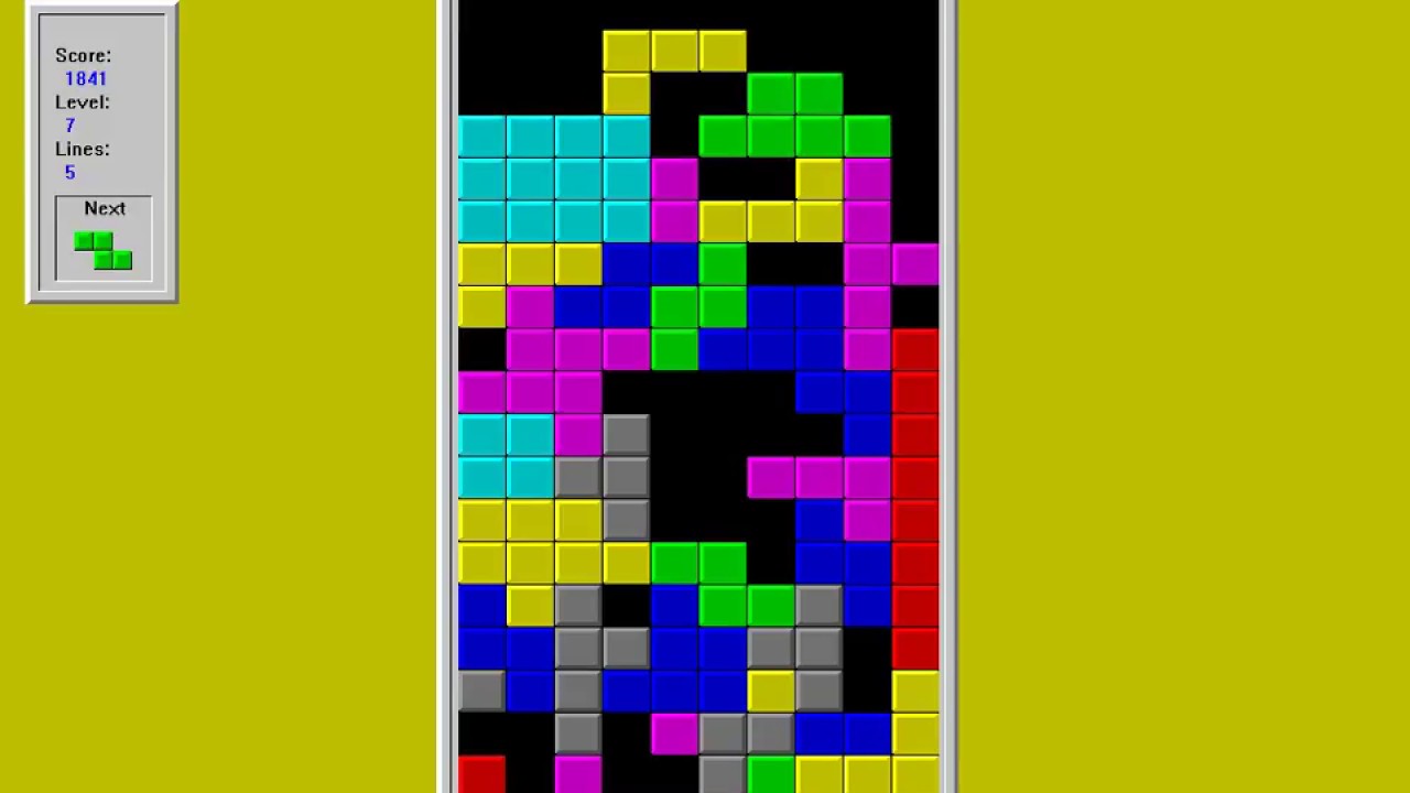 Tetris (Windows Entertainment Pack) with solid colour backgrounds ...