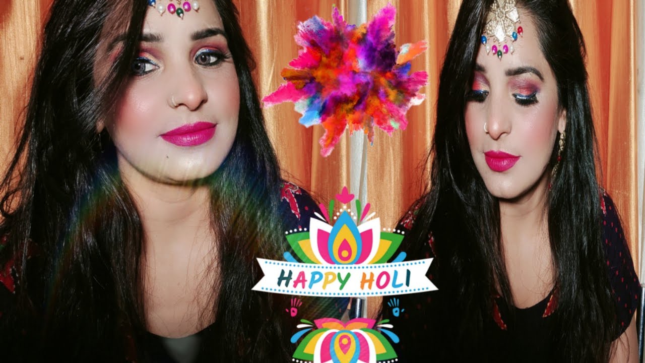 HOLI MAKEUP LOOK 2020 | HOLI MAKEUP TUTORIAL |classic makeover - YouTube