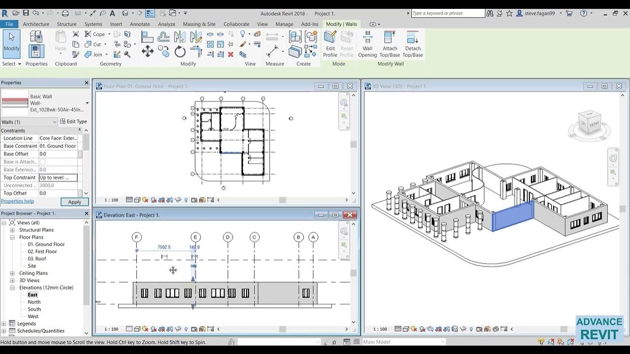 32 7 1 Increasing Top Constraint in revit - YouTube