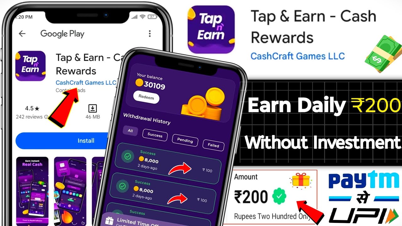 🤑 Tap & Earn App Se Paise Kaise Kamaye | Tap And Earn App | Tap Earn Money App Withdrawl - YouTube