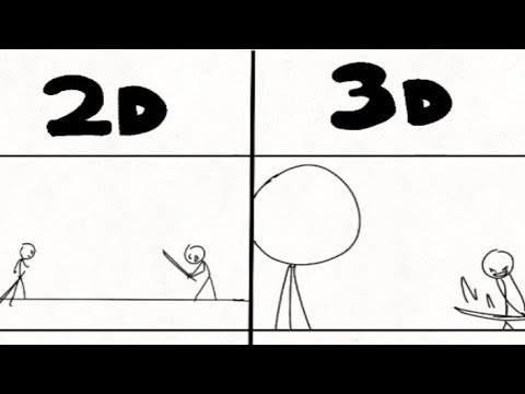 I tried Animation in Different Dimensions (2d vs 3d or 2d+3d) - YouTube