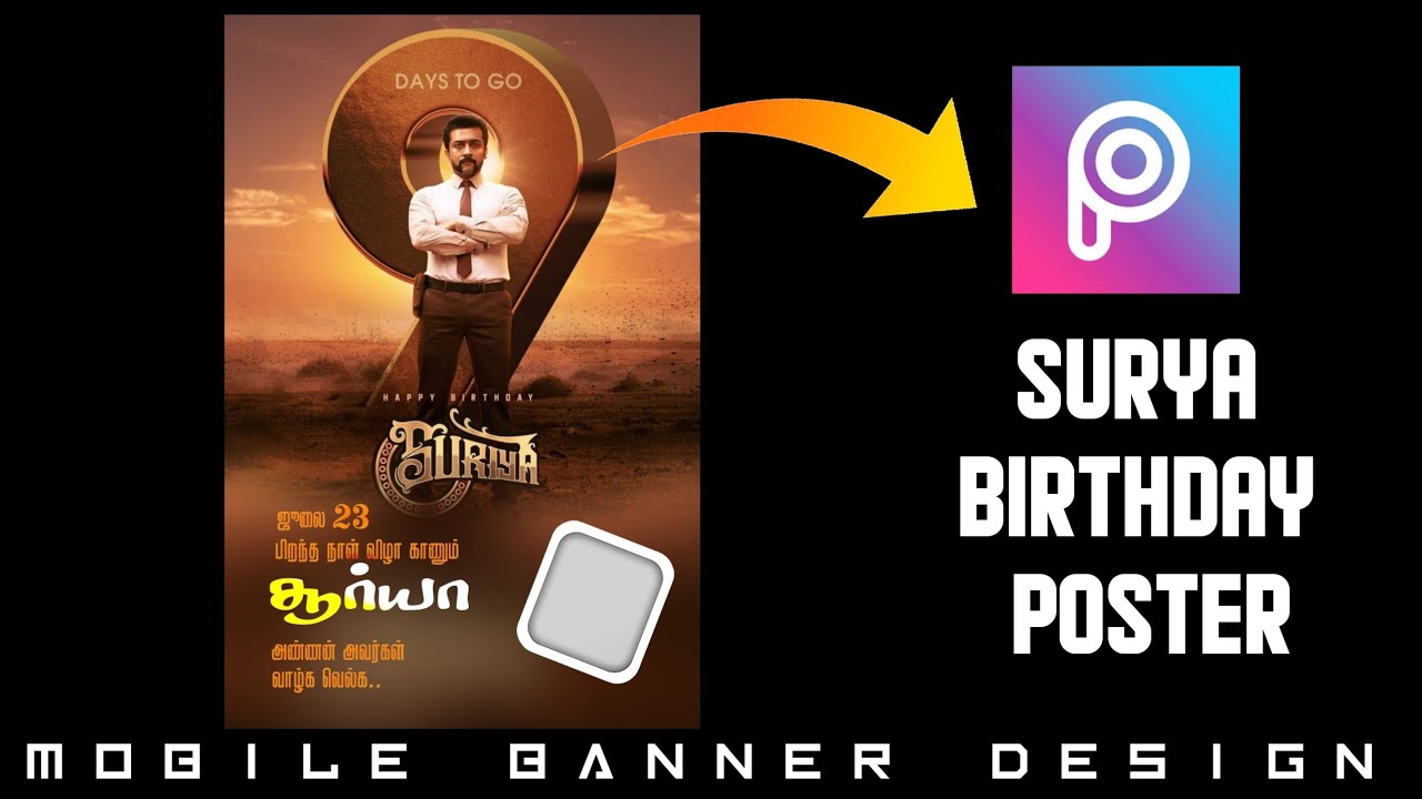 Surya birthday countdown banner editing | Surya birthday banner editing ...