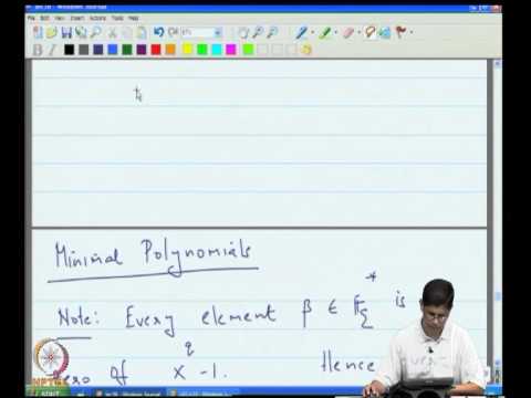Mod-10 Lec-38 Deductive Approach to Finite Fields - YouTube