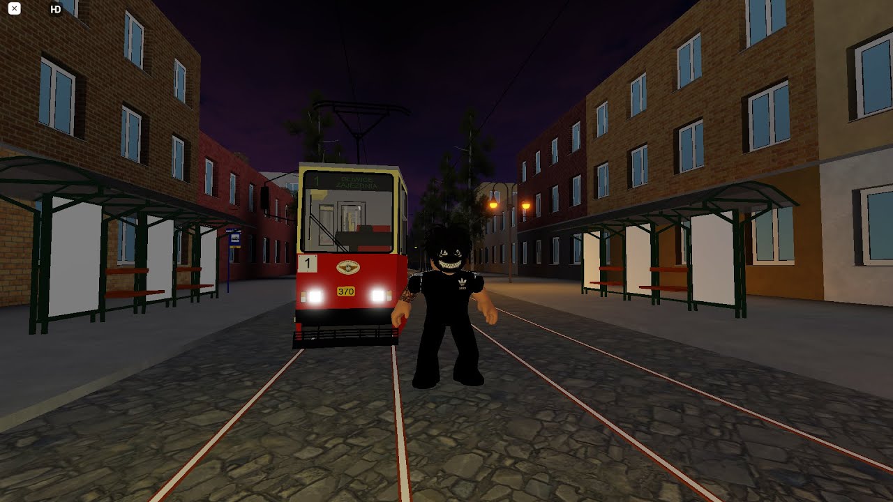 ROBLOX Tramwaje Śląskie R-4: przejazd konstalem 105Na 370+371 na lini 1 ...