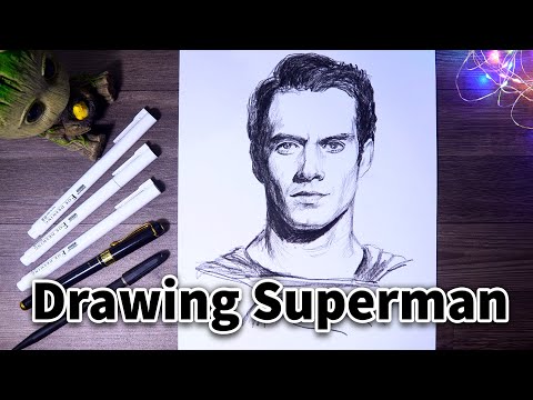 Drawing Superman Henry Cavill at the request of the audience 【4K】