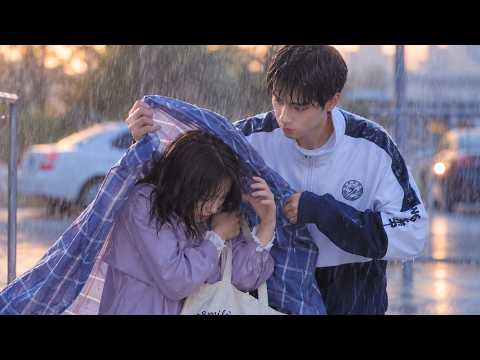 RAIN SHIELD! Boy Snatches Off His Shirt To Protect A Rain-Soaked Cinderella!