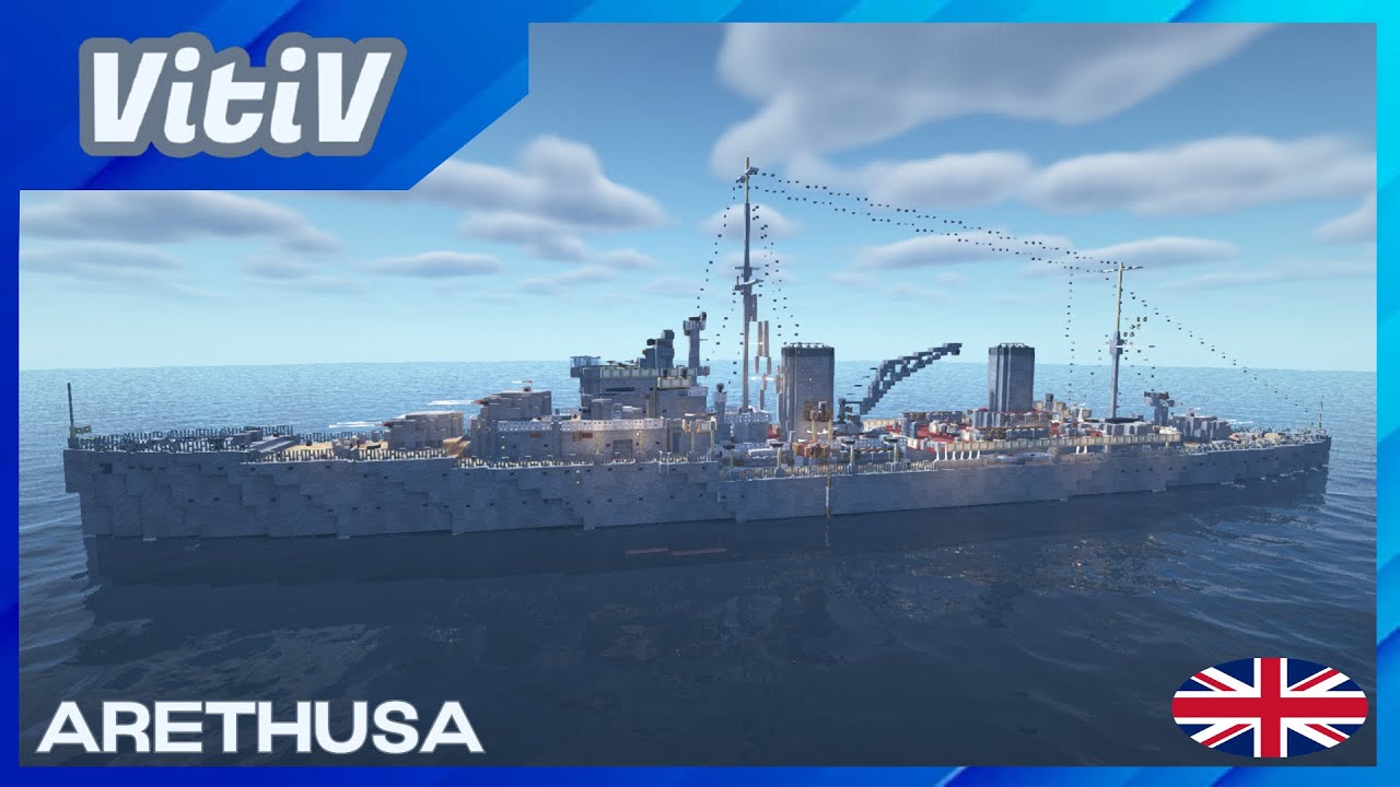 HMS Arethusa (26) - Arethusa-class Light Cruiser - Minecraft - YouTube