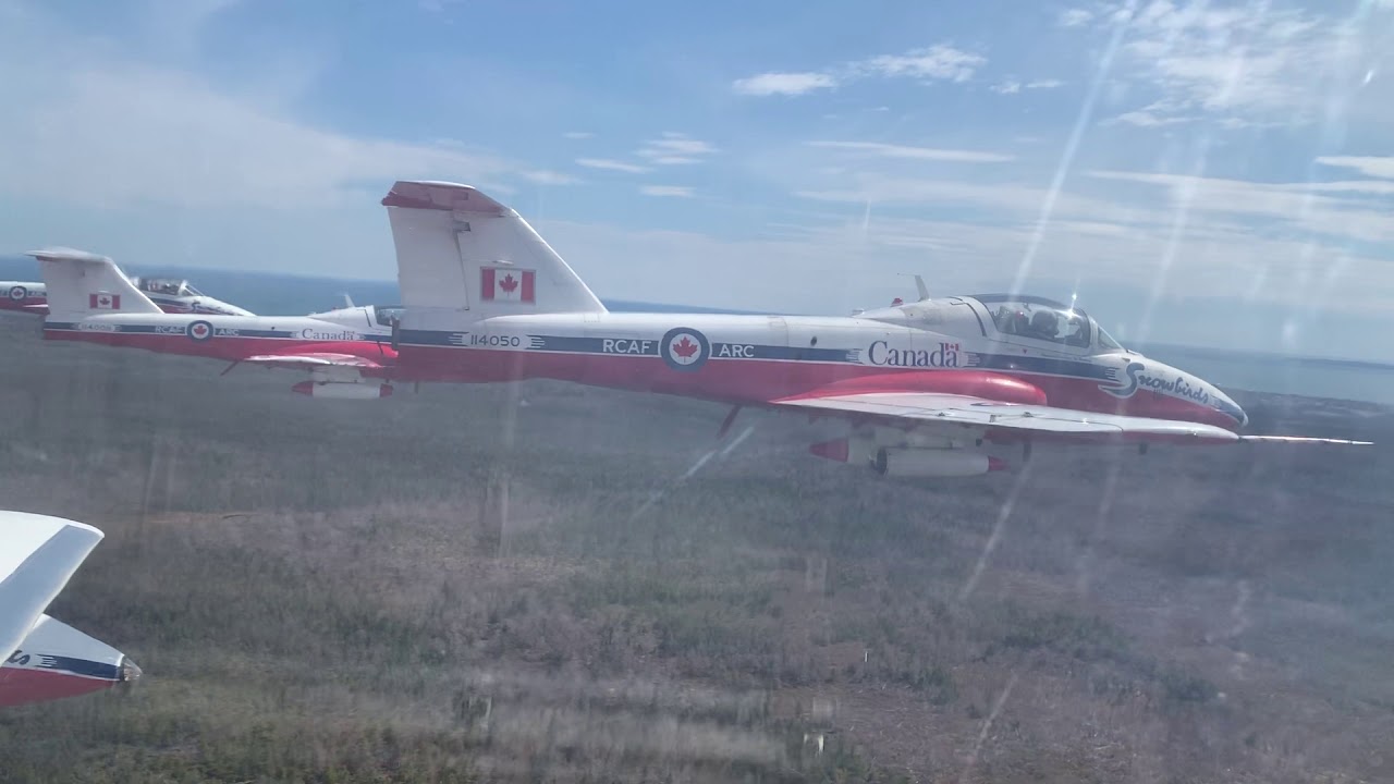 Missing man formation over 14 Wing - Shearwater. - YouTube