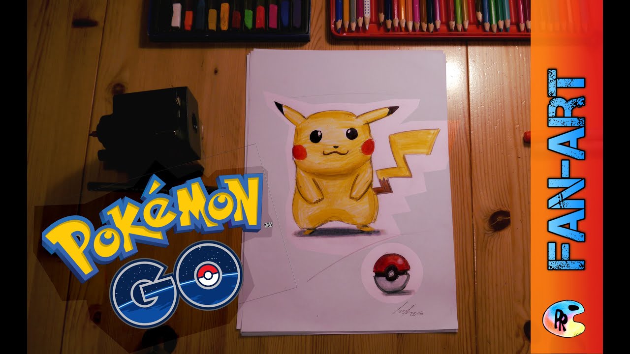 Pokémon Go Fanart - Drawing Pikachu speed drawing Fanart Pokémon Go ...
