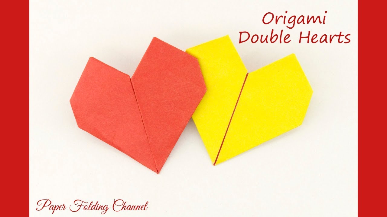 How to make Double Hearts (simple origami) - YouTube