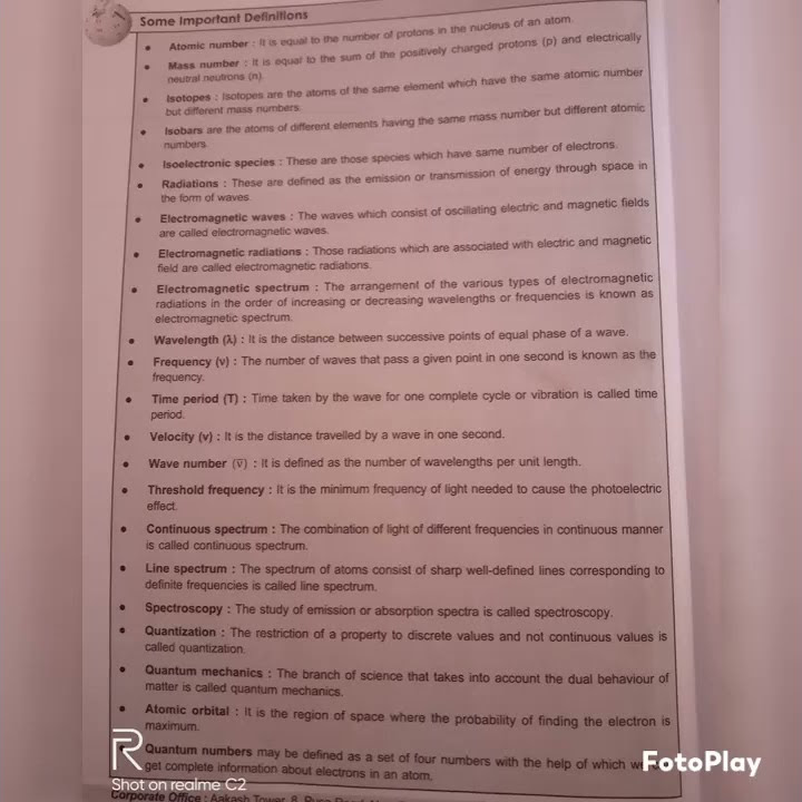 Short notes | Structure of Atom | Class 11 - YouTube