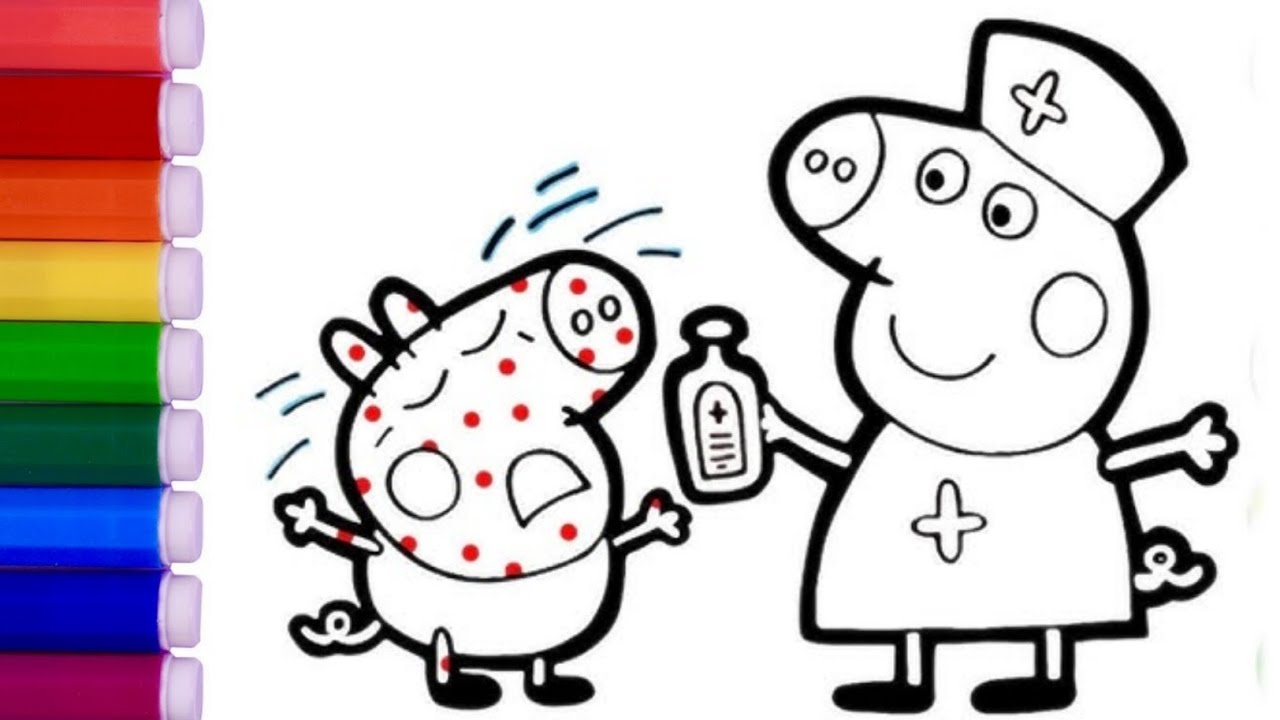 George pig Sick Easy | Peppa pig Full Episode | Peppa pig Drawing ...