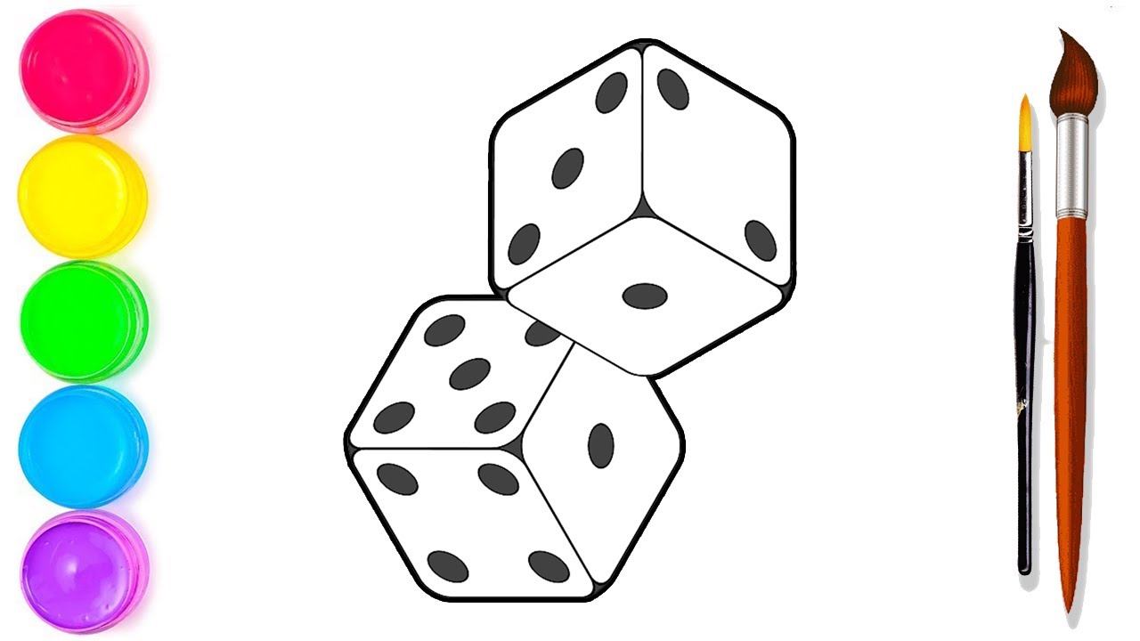 Drawing, Painting and Coloring dice kids | Easy way to paint - YouTube