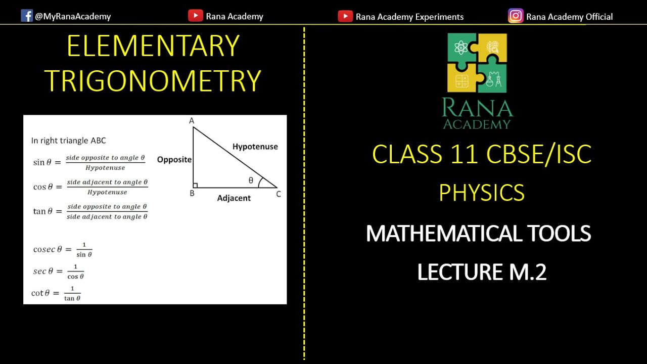 CLASS 11 | PHYSICS | NCERT-CBSE-ISC | MATHEMATICAL TOOLS | ELEMENTARY ...