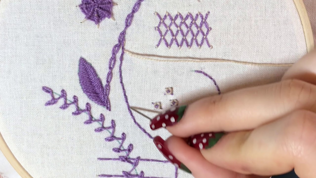 Double threaded backstitch - Hand Embroidery Tutorial - YouTube