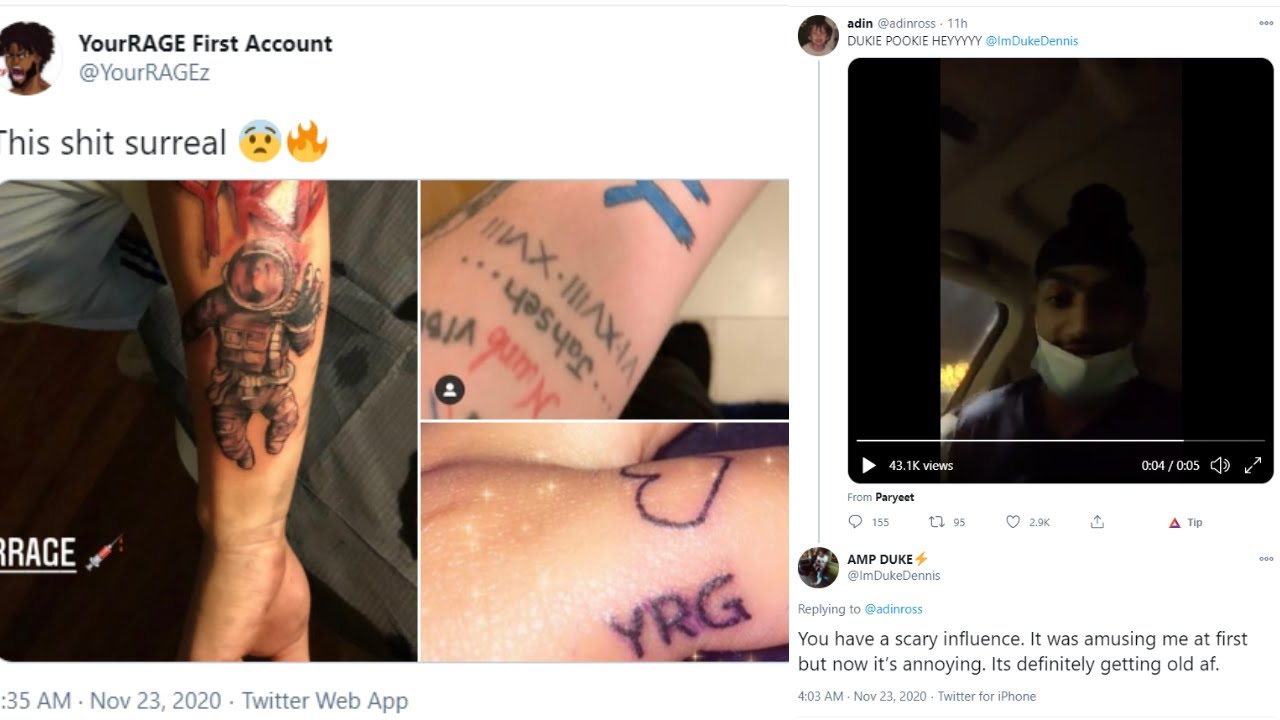 YourRage Reacts To YRG Tattoos, AMP Duke Dennis Is Annoyed With Adin ...