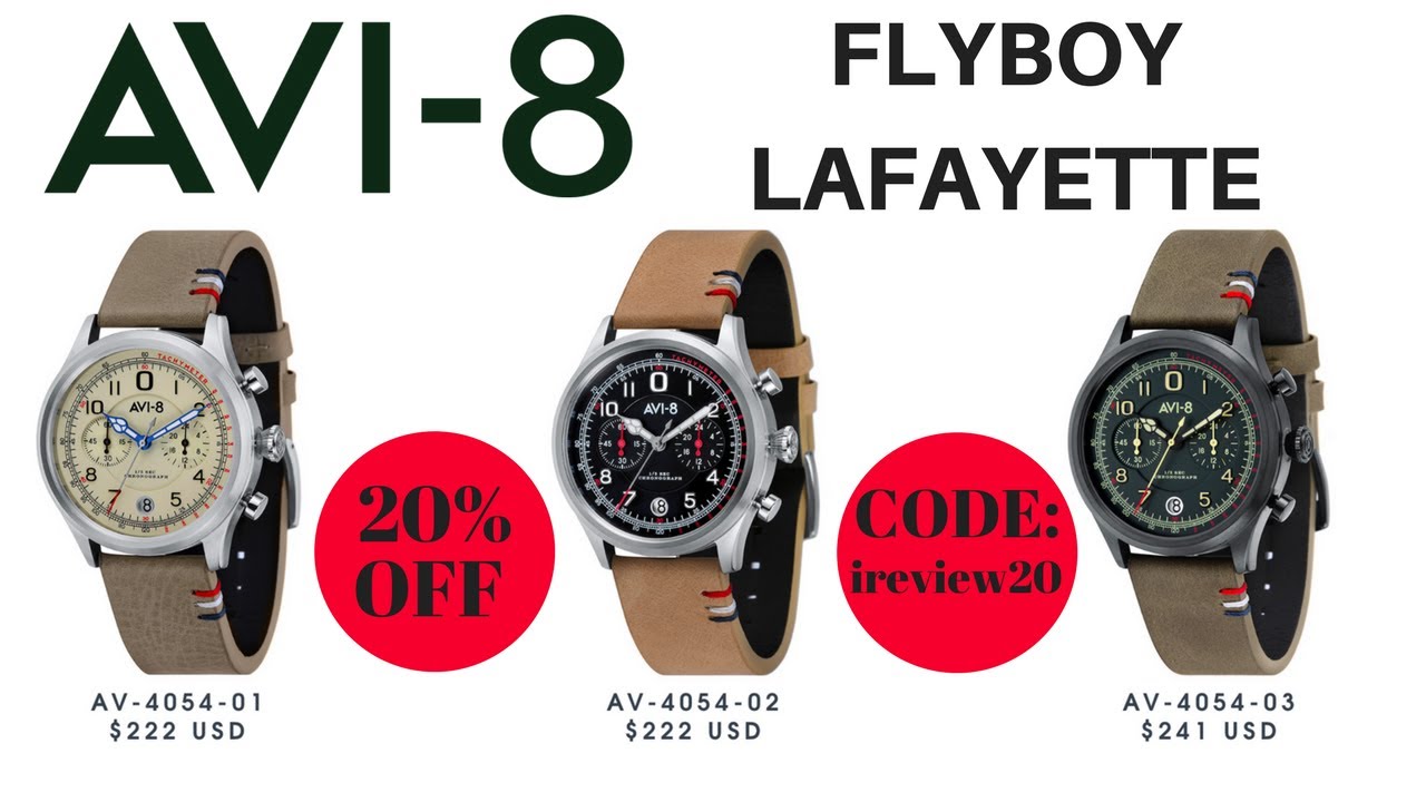 (4K) AVI-8 FLYBOY LAFAYETTE EDITION MEN'S WATCH REVIEW MODEL: AV-4054 ...