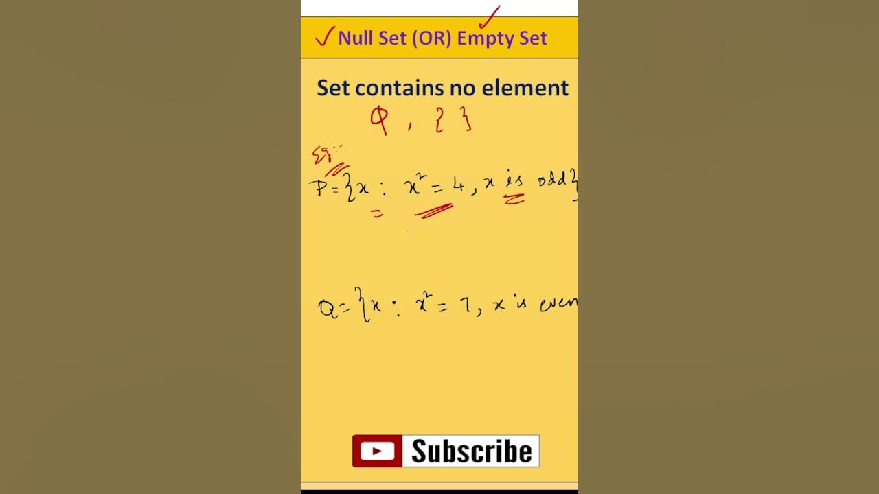 Null Set - Types of Sets - Set Theory - Discrete Math - YouTube