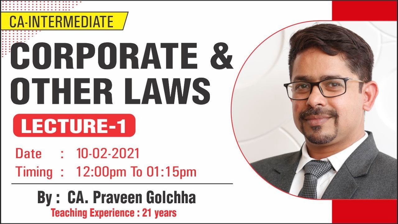 LAW Corporate And Other Law Class 1 By Praveen Golchha YouTube law-corporate-and-other-law-class-1-by-praveen-golchha-youtube