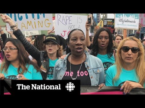 Hundreds march in #MeToo rally - YouTube