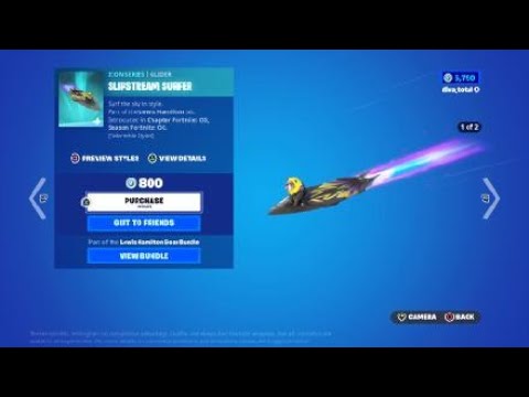 SLIPSTREAM SURFER (GLIDER) "ICON SERIES” - 800 V-BUCKS CHAPTER FORTNITE ...