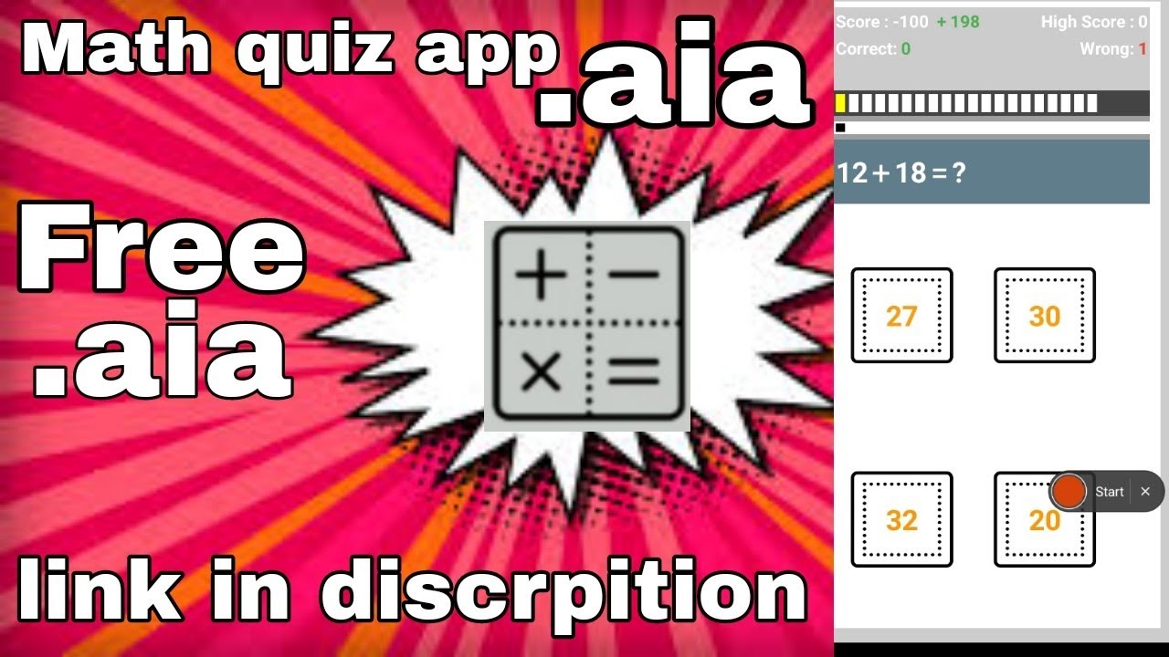 Math quiz offline app aia.(2020) aia on kodular. - YouTube