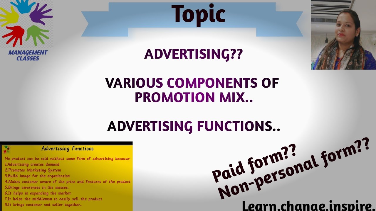 Advertising definationI Components of promotion mixI functions of ...