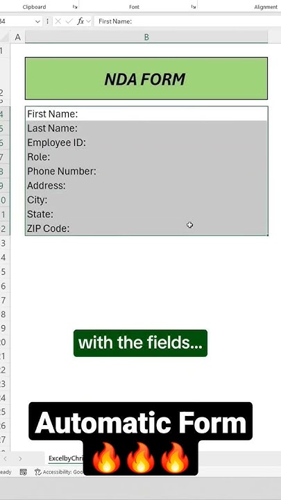 Automatic Form 🔥 Excelhacks Exceltricks Exceltutorial Exceltips Xlr8 Ur Xl Youtube