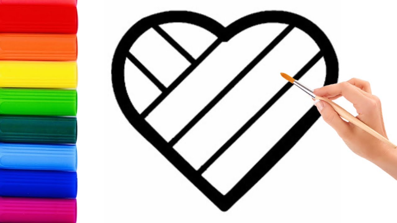 Heart Drawing, Painting and Coloring for Kids and Toddlers | how to ...