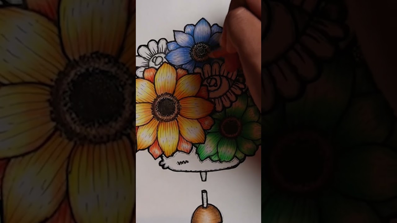 Drawing My Own Character with PIGMA & Color Pencil!!誰でも簡単にお花が描けちゃいます ...