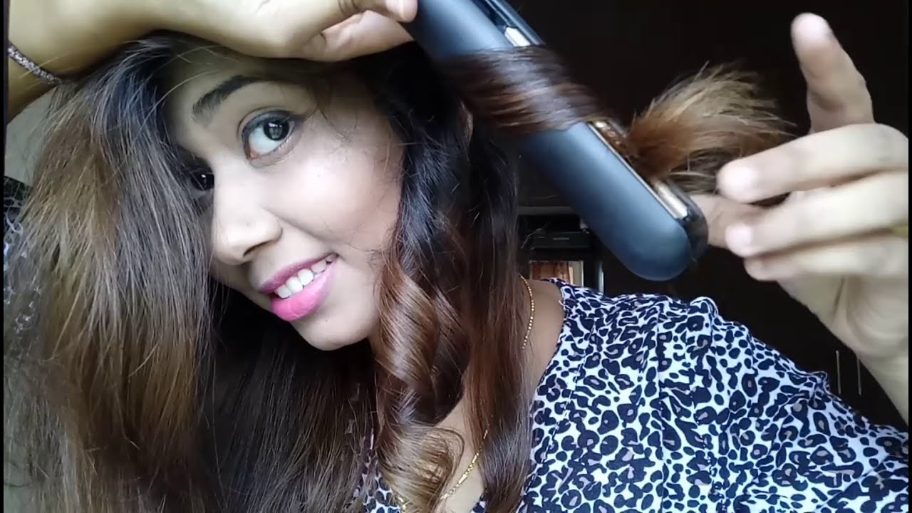 How To Curl Hair Using Straightener Youtube