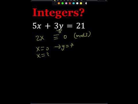 Solving A Linear Diophantine Equation #numbertheory # ...