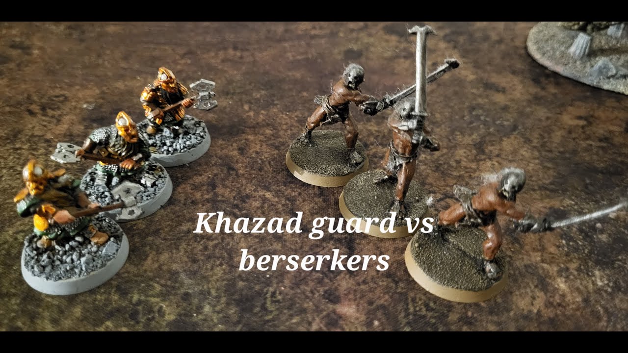 MESBG battle report. Khazâd guard against-Uruk hai berserkers - YouTube