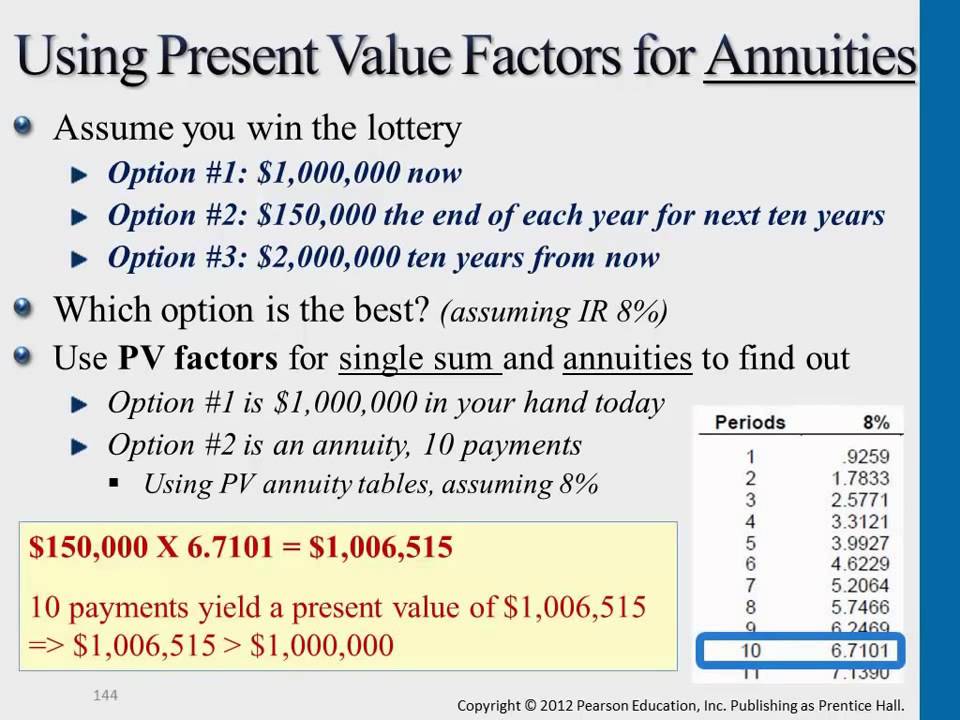 Present Value Factors For Annuities Youtube
