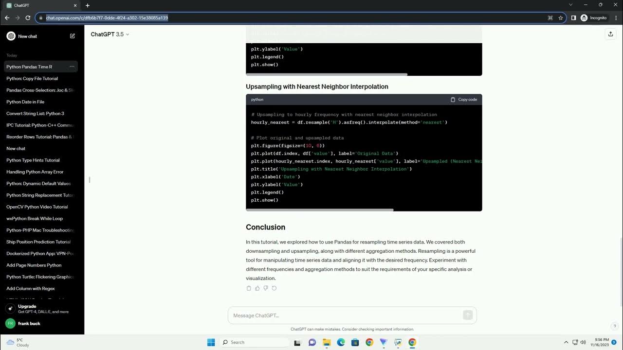 Python pandas resample timeseries - YouTube