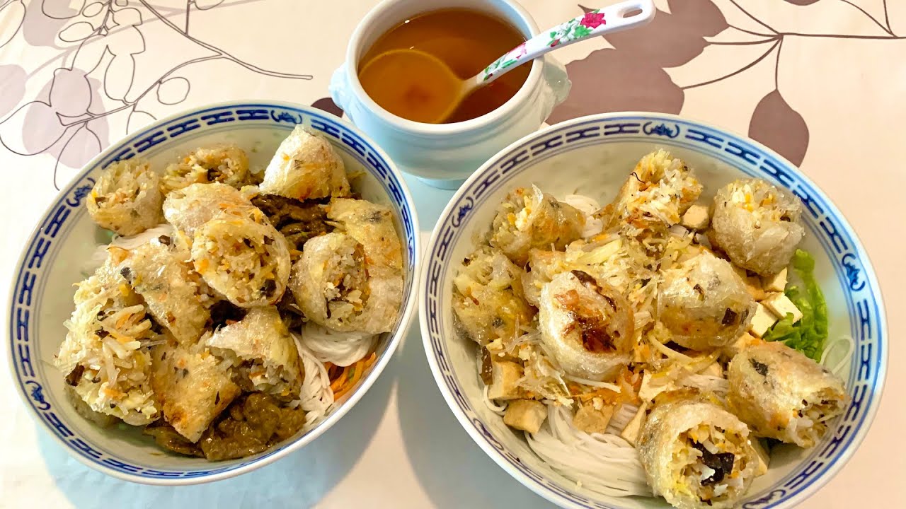 Recette de ma maman n°62 bobun avec nems en 2 versions : végétarienne ...