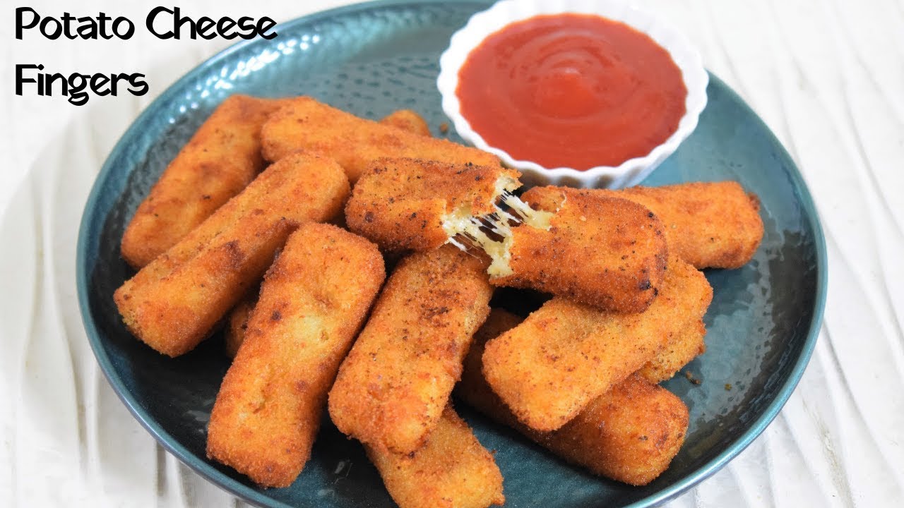 आलू का चीज़ी कुरकुरा नाश्ता Crispy and Cheesy Potato Fingers - Food ...