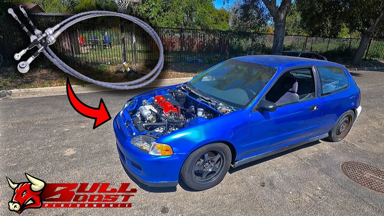 BULL BOOST K20 / K24 Race Cable Install in Honda Civic - YouTube