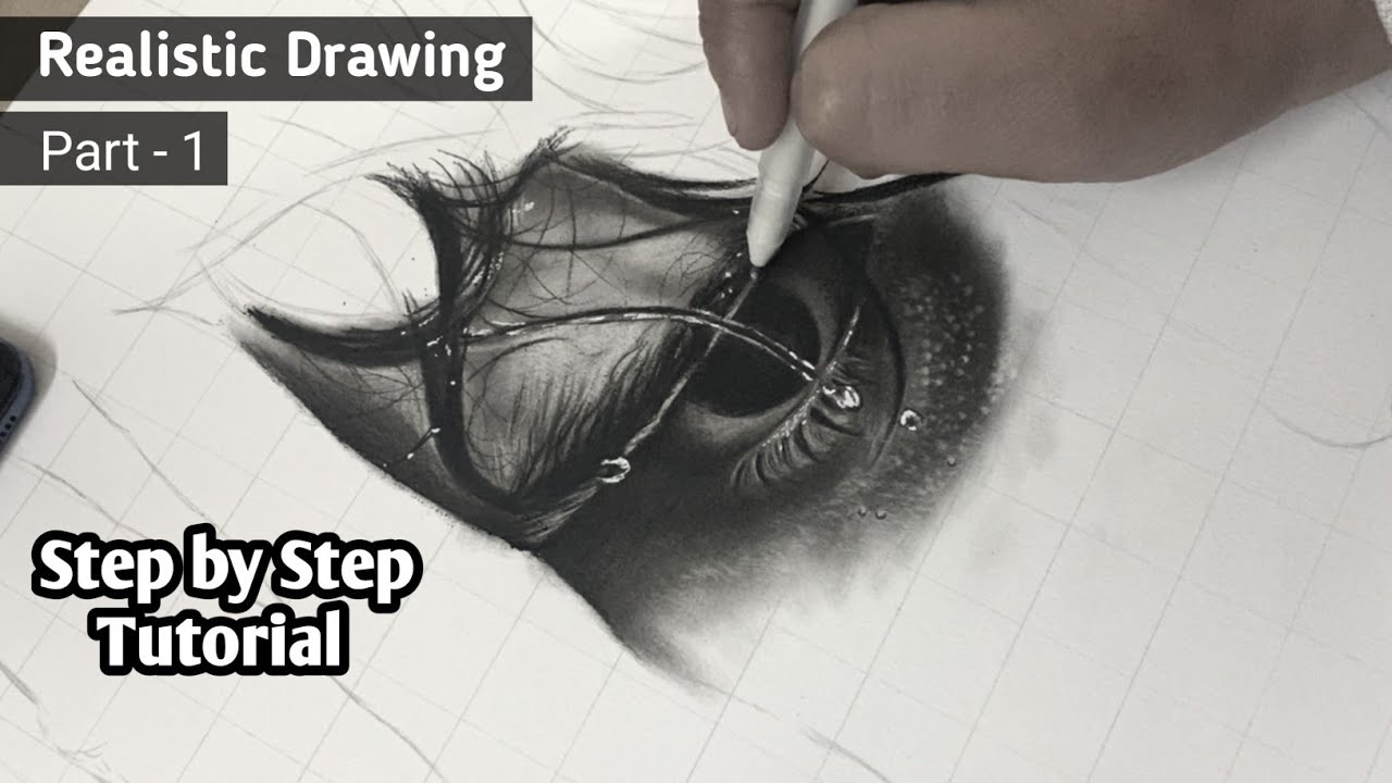 Realistic drawing tutorial using Charcoal pencil ️ | How to draw step ...