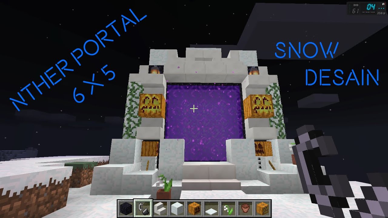 Minecraft Creative | Desain Portal - Snow - YouTube