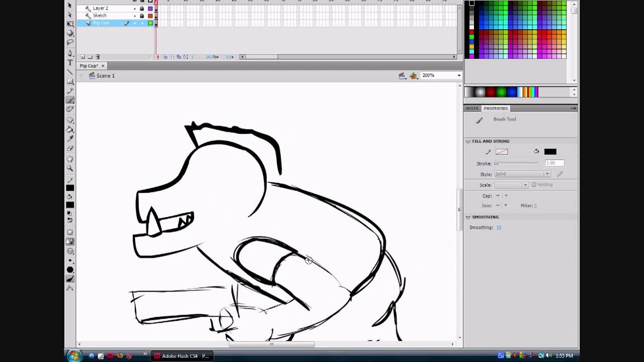 Drawing the Pig Cop from Duke Nukem - YouTube