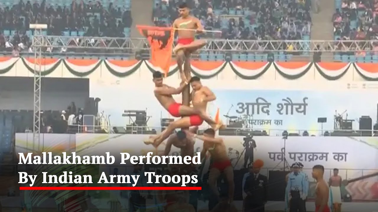 Watch: Indian Army Troops Perform Mallakhamb In Delhi - YouTube