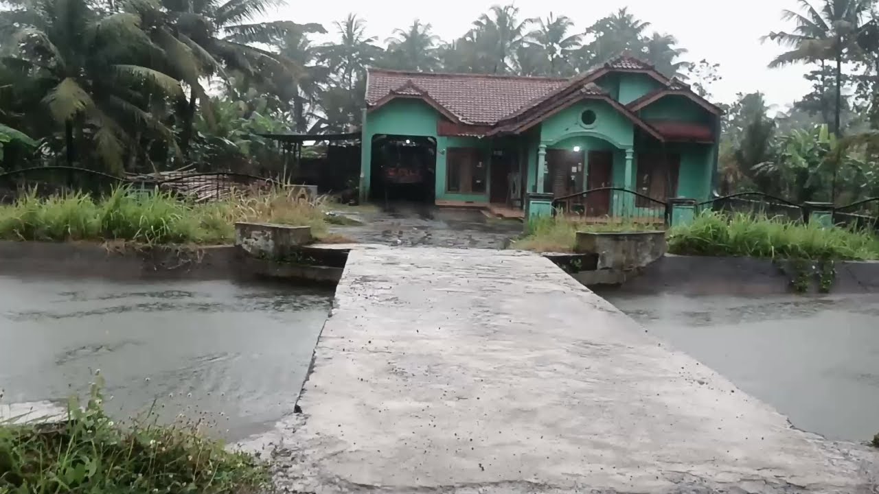 Heavy Rain All Day in West Java Village Life | Horrified, fear of ...